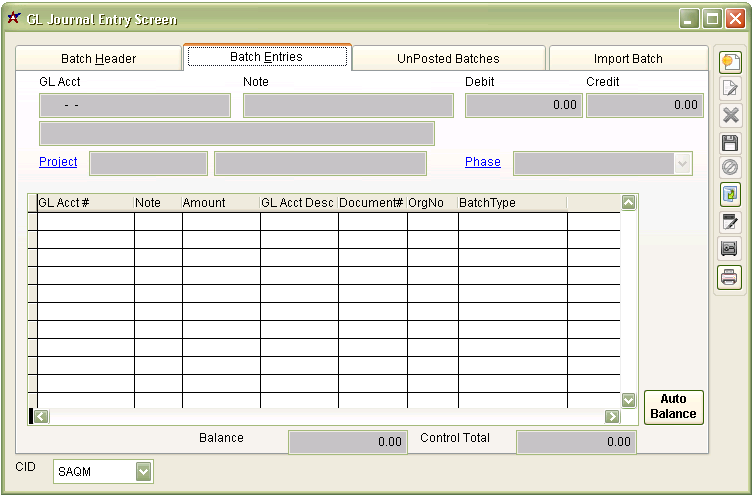 GL Journal Entry Screen - Adjutant Wiki