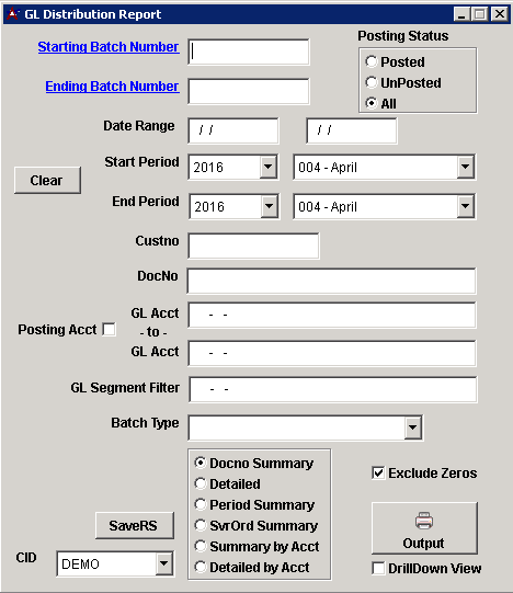 GL Distribution Report - Adjutant Wiki