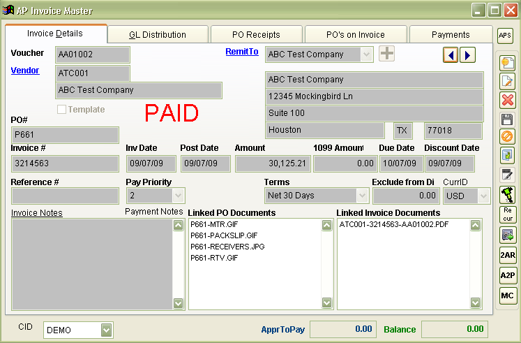 AP Invoice Master - Adjutant Wiki
