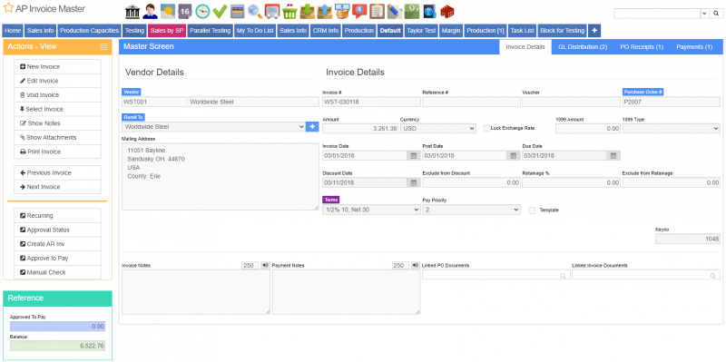 File:AP Invoice Master Detail Screen.png - Adjutant Wiki